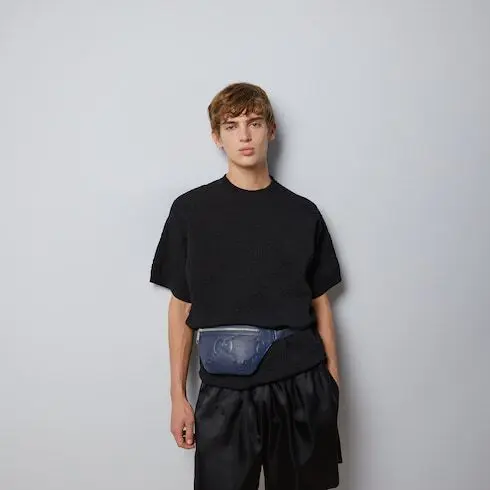 Gucci Jumbo Gg Small Belt Bag Gg Leather - Blue Leather | Editorialist